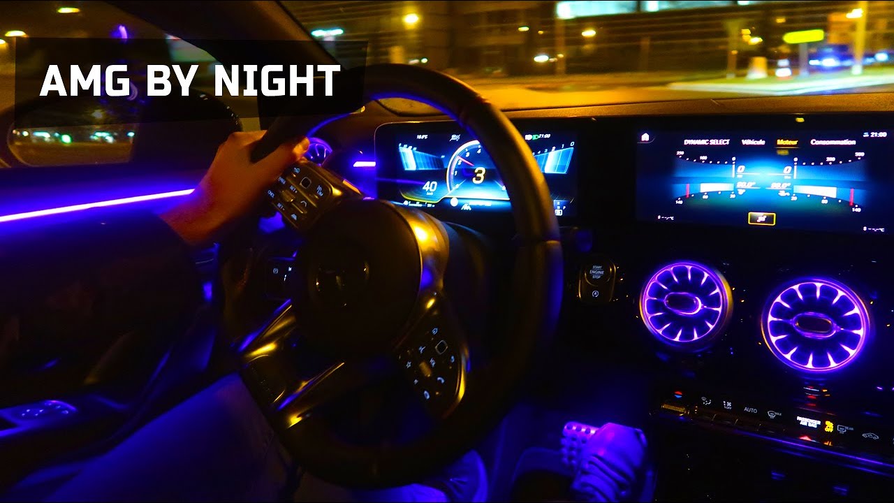 Lovely MERCEDES A35 AMG Drive by Night - YouTube