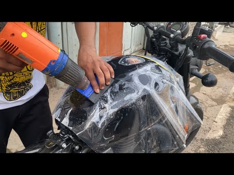 Royal Enfield Hunter 350 Lamination | PPF Installation | Royal Enfield Modifications - YouTube