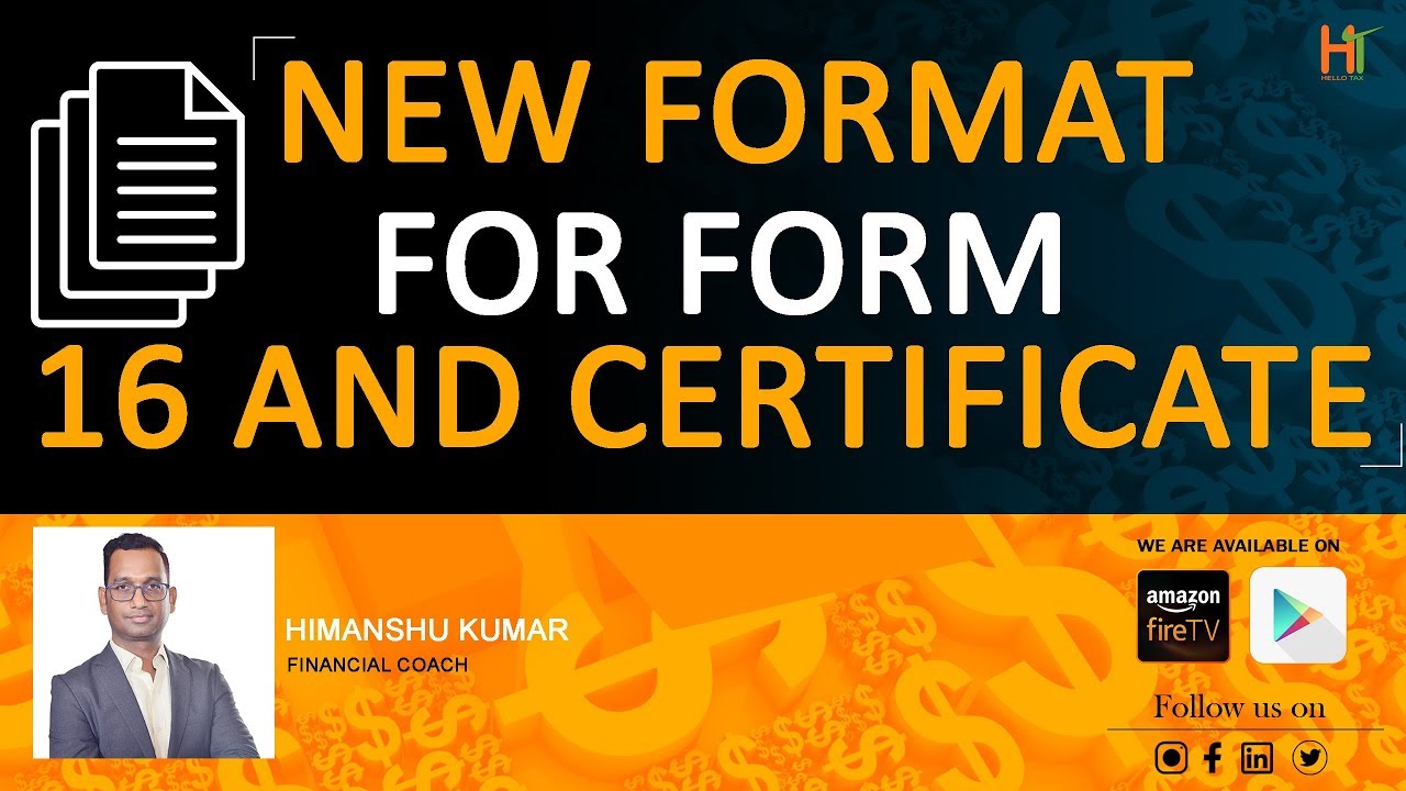 New Format for Form 16 and TDS Certificate for Salaried Employee - YouTube