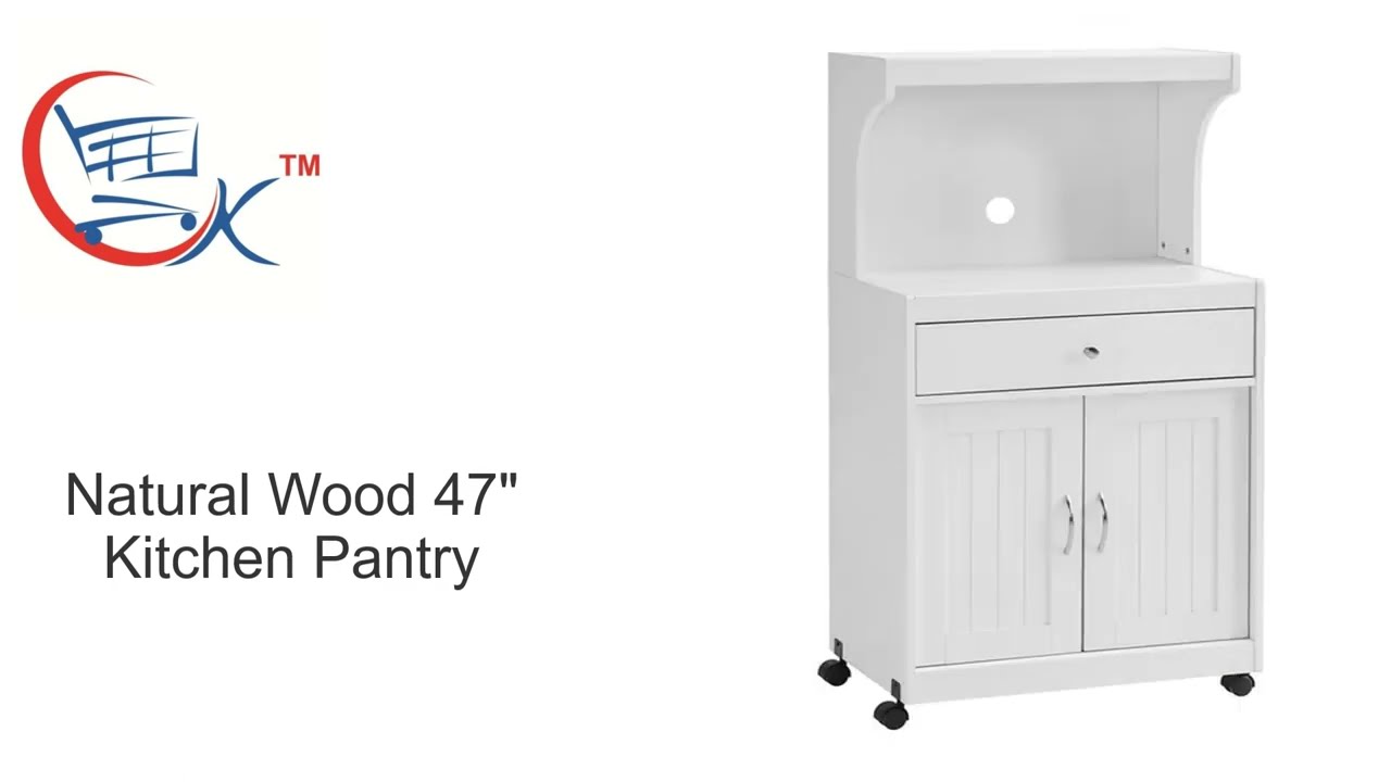 Kitchen Almirah: Natural Wood 47" Kitchen Pantry - YouTube