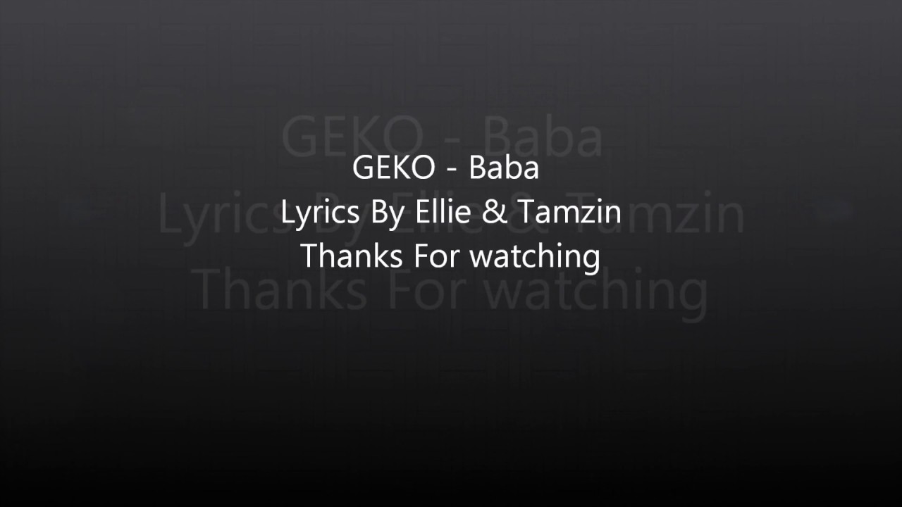 GEKO Baba Lyric Video - YouTube