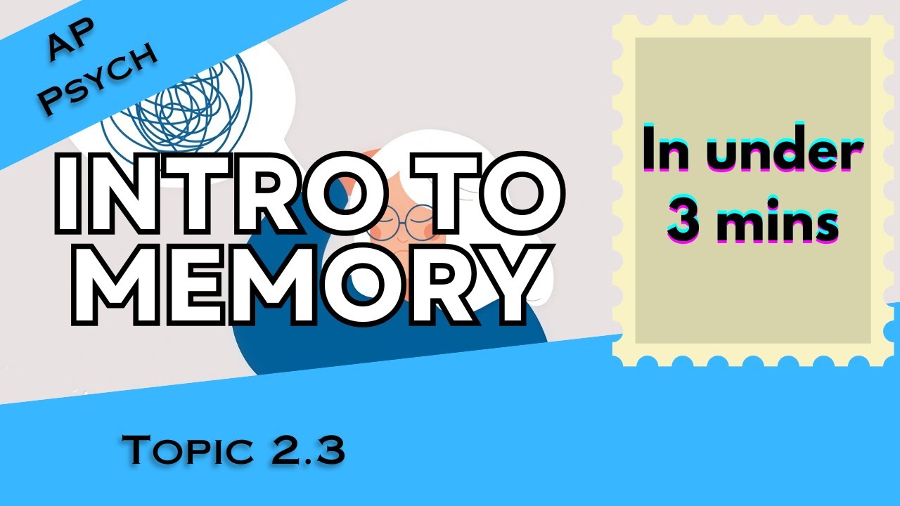 Intro to Memory in Under 3 mins (AP Psychology Unit 2 Topic 3) 2.3 ...