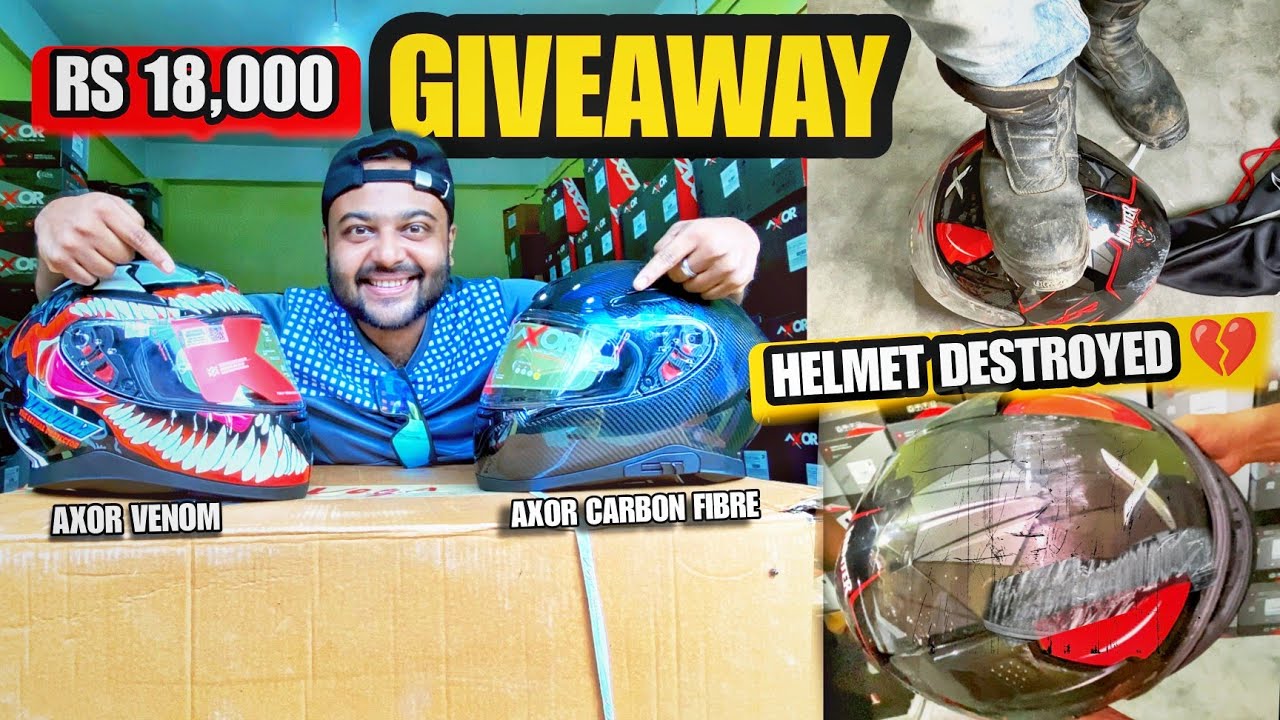Destroying Brand New Helmet and Giveaway of Axor Carbon Fibre, Venom ...