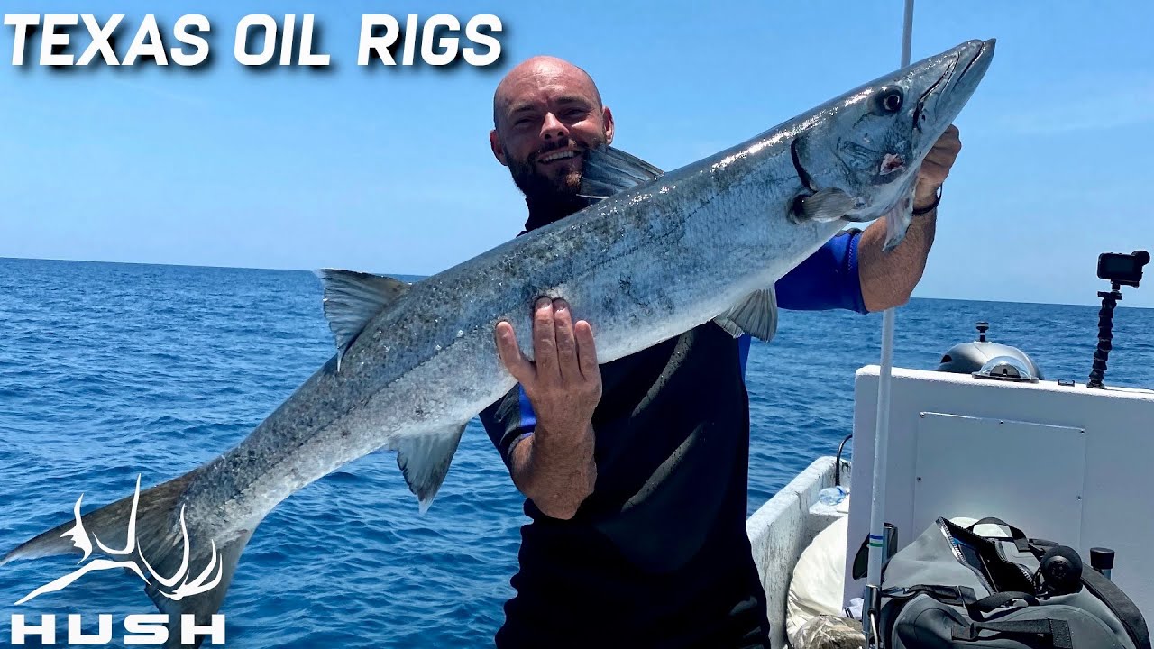 GIANT BARRACUDA | SPEAR FISHING TEXAS OIL RIGS FOR SNAPPER - YouTube
