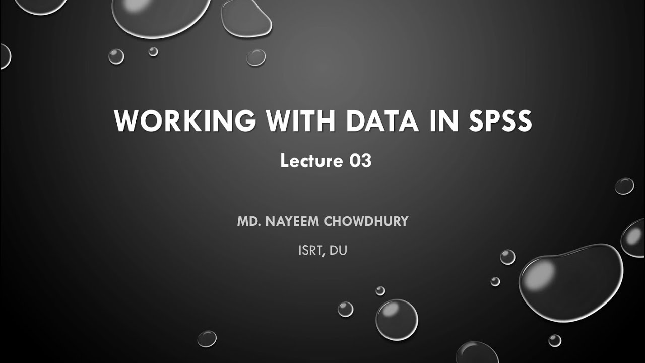 SPSS class 03 - YouTube