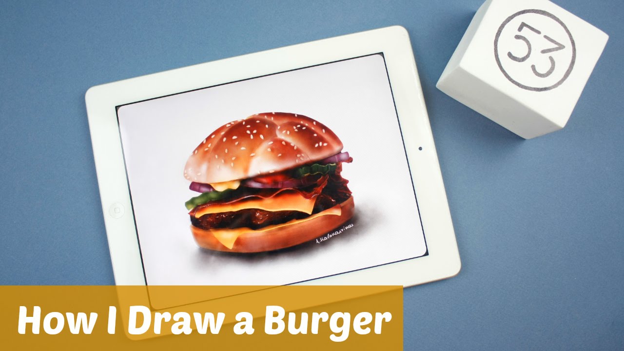 How I draw a burger on ipad: with Paper by 53 - YouTube