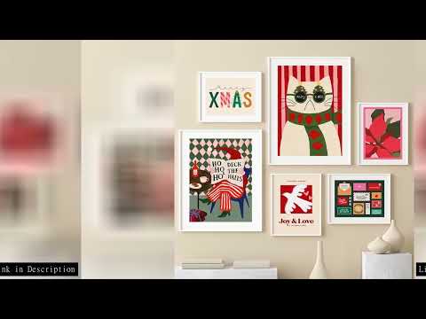 Christmas Cat Tree Santa Claus Nordic Posters Prints Canvas Printing Wall Art Picture for Holiday Li