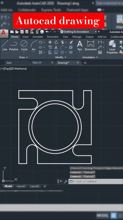 AutoCad Drawing Mechanical | Autocad 2d tutorial for beginners ...