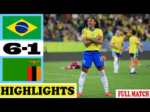 Brazil vs Zambia Highlights | FULL MATCH | Women's Football Friendly International