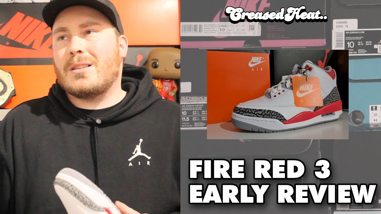EARLY PAIR!! | Full Jordan 3 FIRE RED review - YouTube