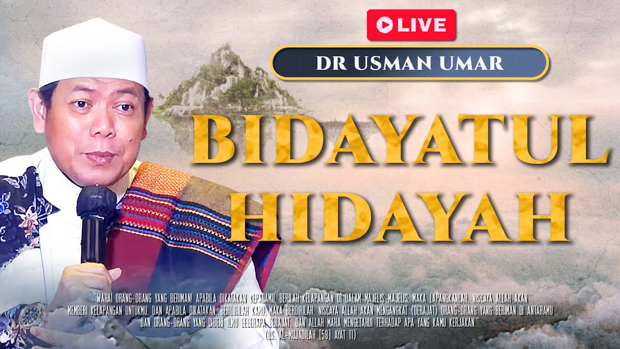 🔴[LIVE] KITAB BIDAYATUL HIDAYAH |DR. USMAN UMAR, MA. | MRBJTV - YouTube