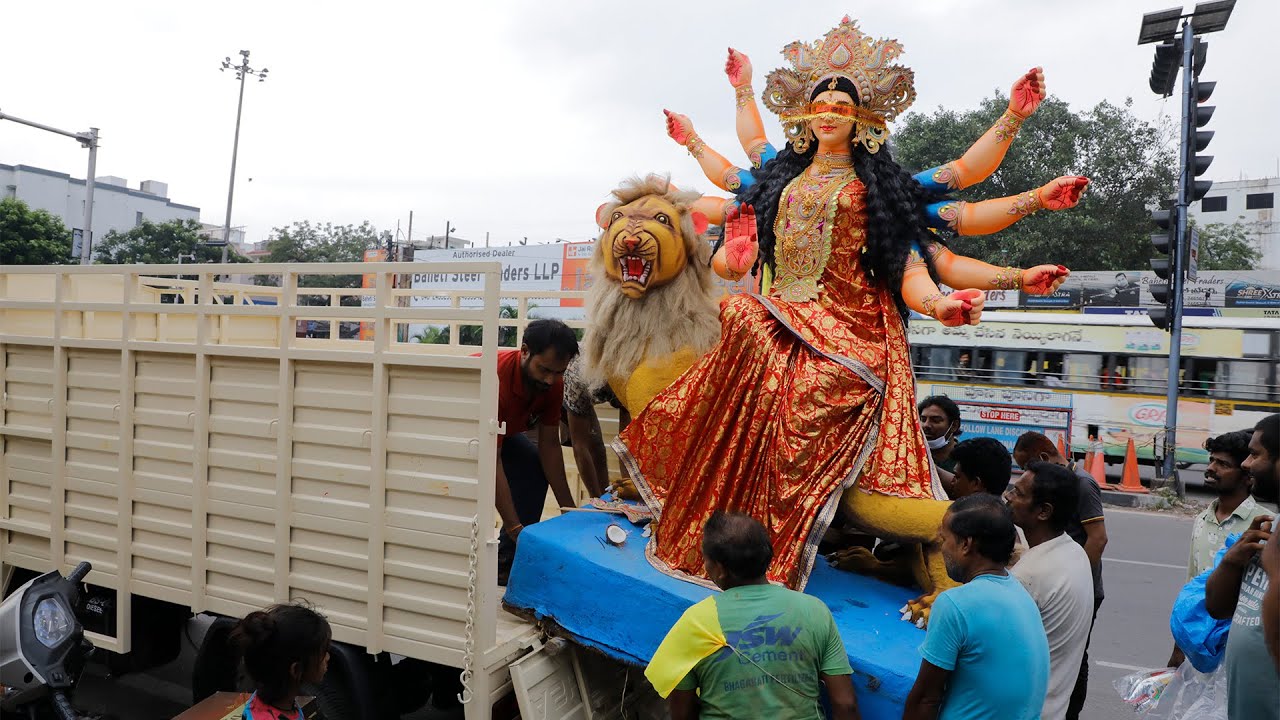 Hyderabad Durga Murti Aagman 2021 | Devi Aagman For Navratri | Durga ...