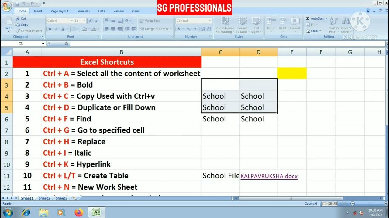 MS Excel Shortcuts A to Z in Kannada | MS excel tutorial | - YouTube