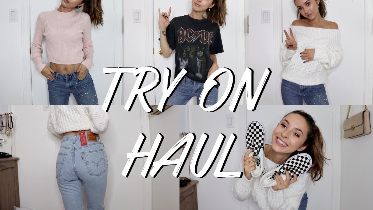 FIRST TRY-ON CLOTHING HAUL OF 2018 - YouTube