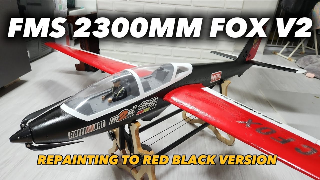 #rc비행기 #FMS #FOX 2300mm V2 GLIDER #REPAINTING TO RED BLACK #ONE AND ...
