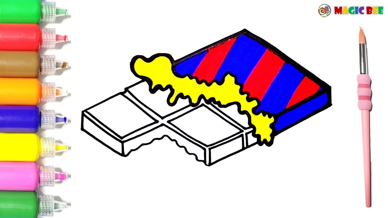 🍫 Chocolate Drawing 🍫 | How to draw a Chocolate Bar For Kids | Easy ...