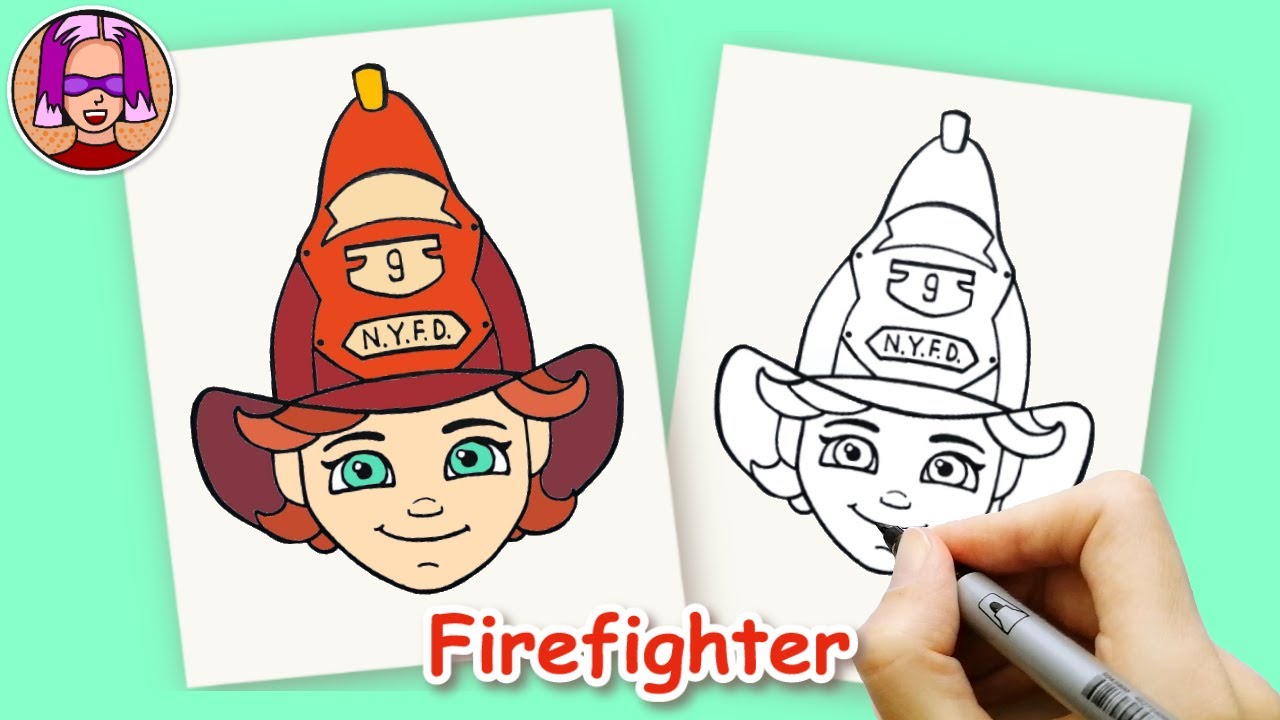 How to Draw a Firefighter Easy | Fireheart - YouTube