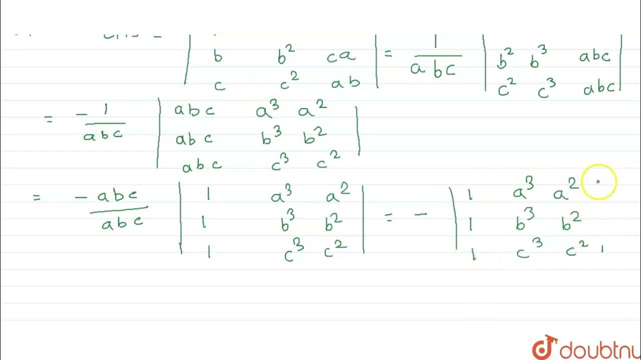 Without expanding the determinant , prove that |{:(a, a^(2),bc),(b,b^(2),ca),(c,c^(2),ab ...
