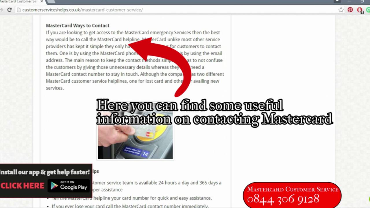 MasterCard Customer Service Helpline - YouTube
