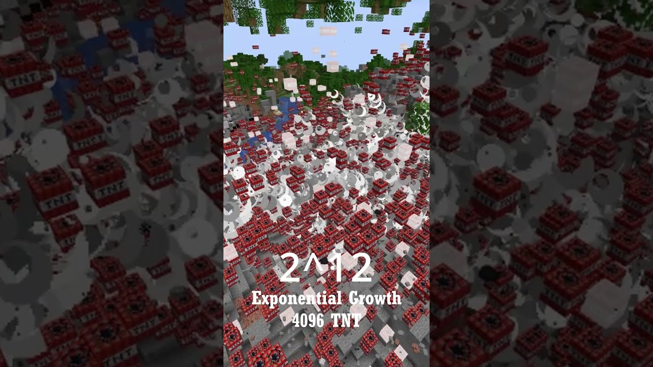 Exponential Growth Visualized in Minecraft using TNT #shorts - YouTube