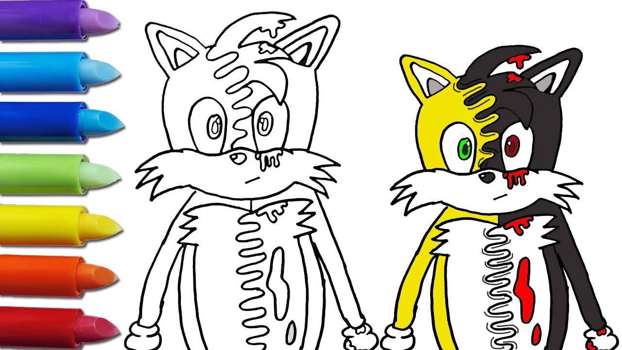 How to draw tails easy || Tails and Tails exe Fusion Effect - YouTube