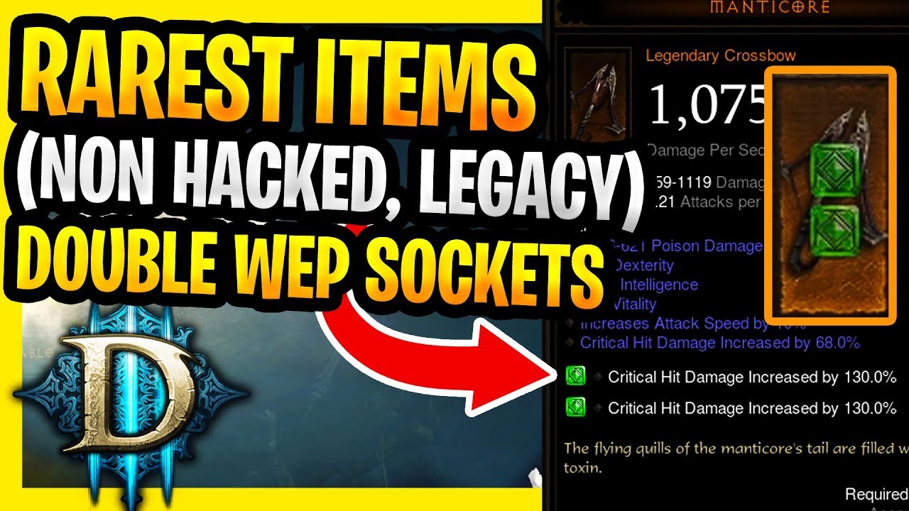 Rarest Items In Diablo 3 (Legacy Items, Which can NEVER Drop Again That ...