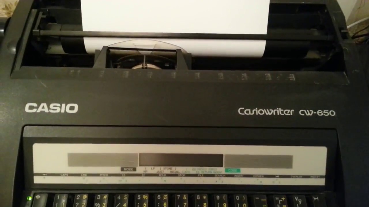 Typewriter CASIO - Casiowriter CW- 650 - print from memory - YouTube