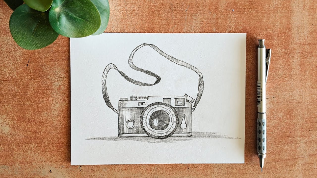 Step-by-Step Camera Drawing Tutorial | Easy Pencil Sketch for Beginners ...