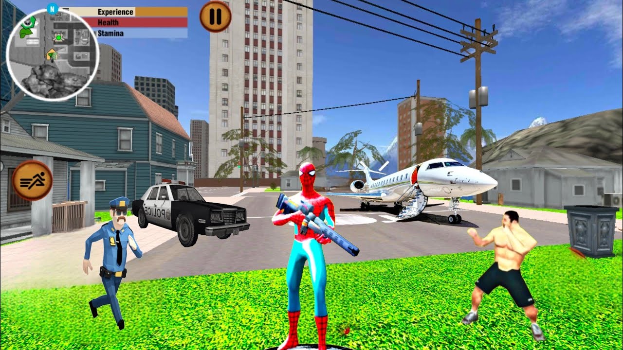 SPIDER STICKMAN HERO # 3 || Spider Stickman Rope Hero || OPEN WORLD ...