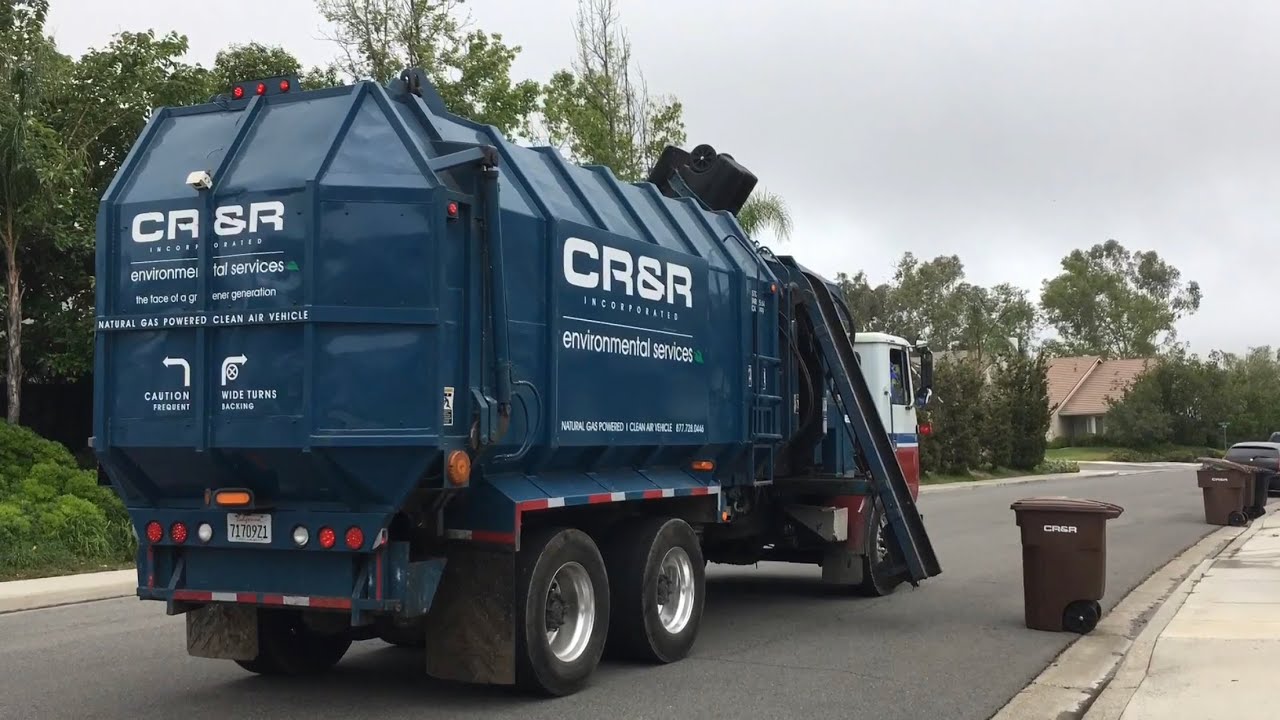 CR&R White GMC WX-64 Amrep octo 57176 on trash - YouTube