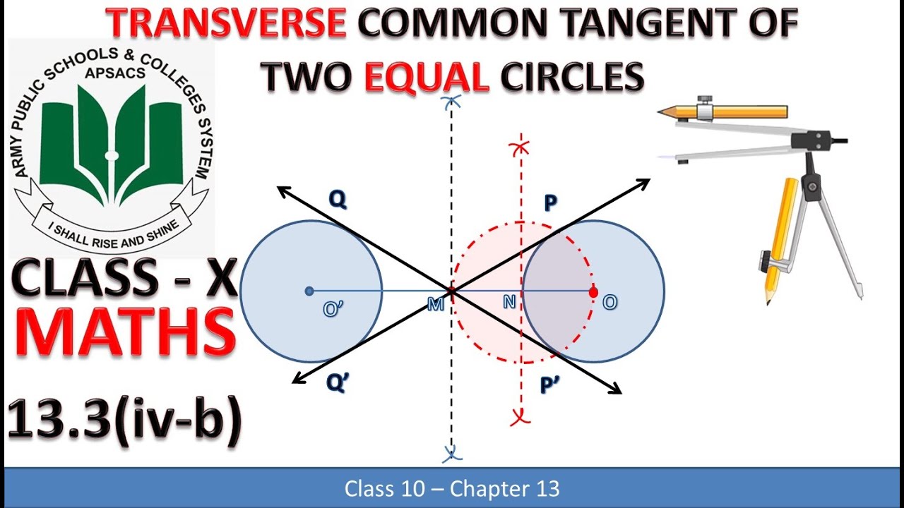 13.3(iv-b) To draw Transverse (or Internal) common tangent to equal ...