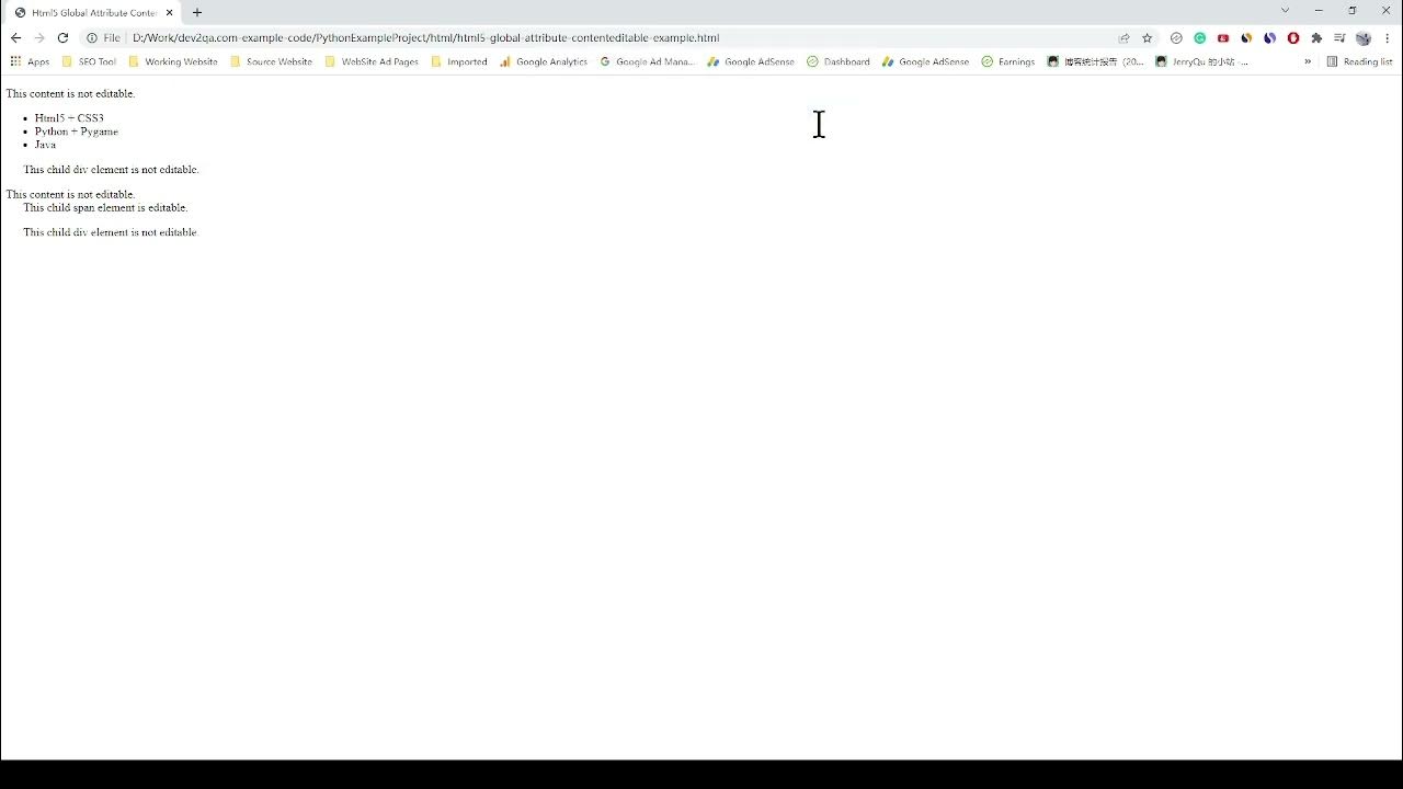 html5 global attribute contentEditable isContentEditable example - YouTube