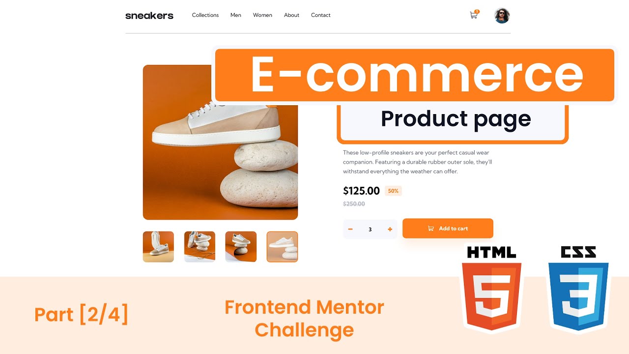 E Commerce Product Page With Html And Css Frontendmentor Challenge 24 Youtube 6937