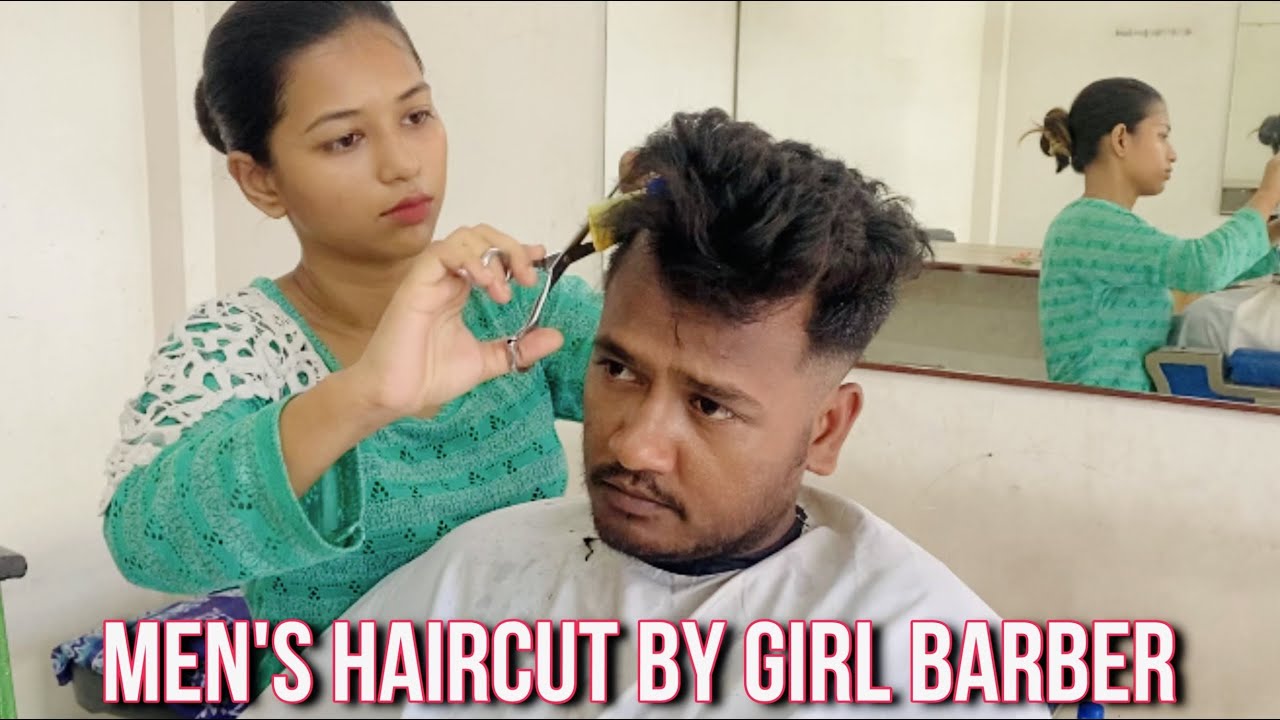 Men’s haircut by Girl Barber 😍😍😍 miss barber - YouTube