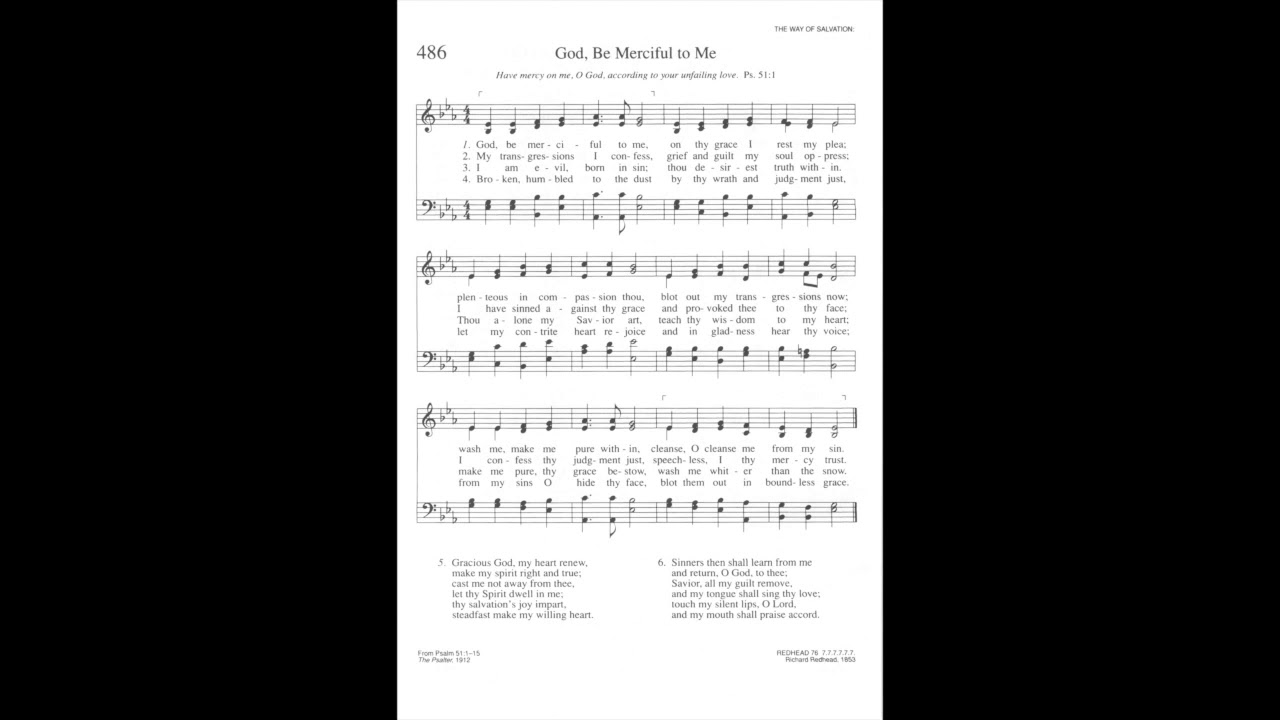 God, Be Merciful to Me (Red Trinity Hymnal #486) - YouTube