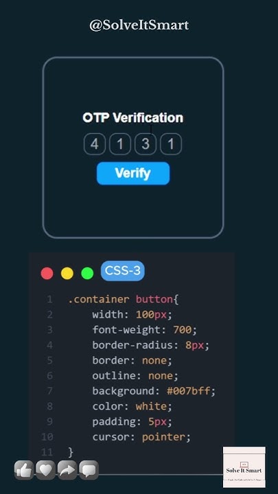 🔥 OTP Verification Page in HTML , CSS & JS || Frontend Developer || Web ...