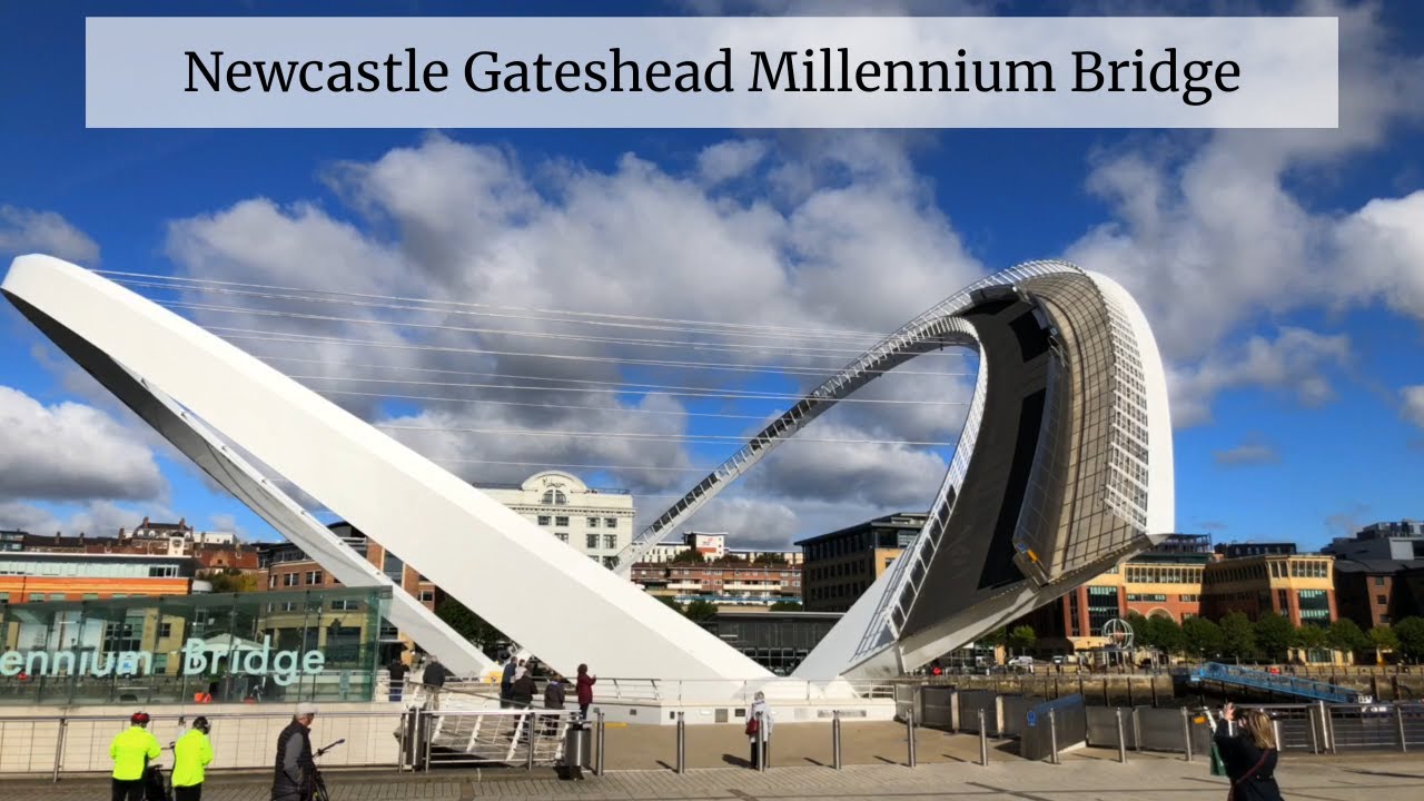 Newcastle Gateshead Millennium Bridge, time lapse and drone footage ...