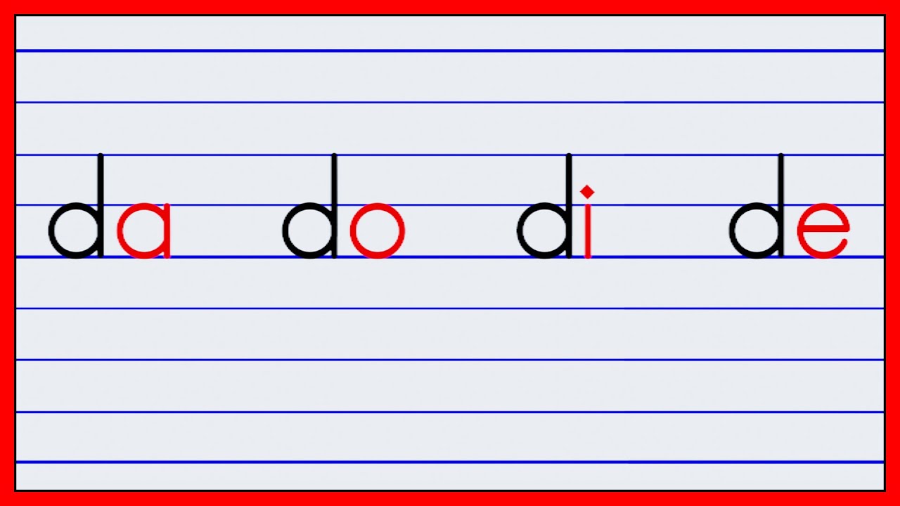 les syllabes en français avec la lettre d minuscule en écriture script ...