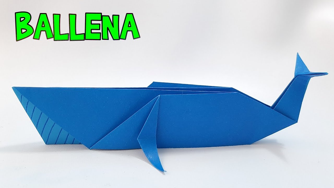 como hacer una ballena de papel fácil origami y papiroflexia | mi ...