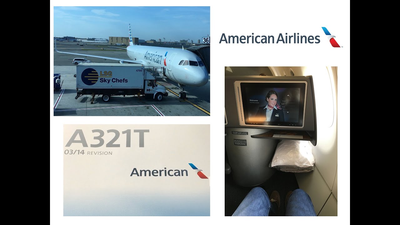 American Airlines Airbus A321T Business Class New York to Los Angeles ...