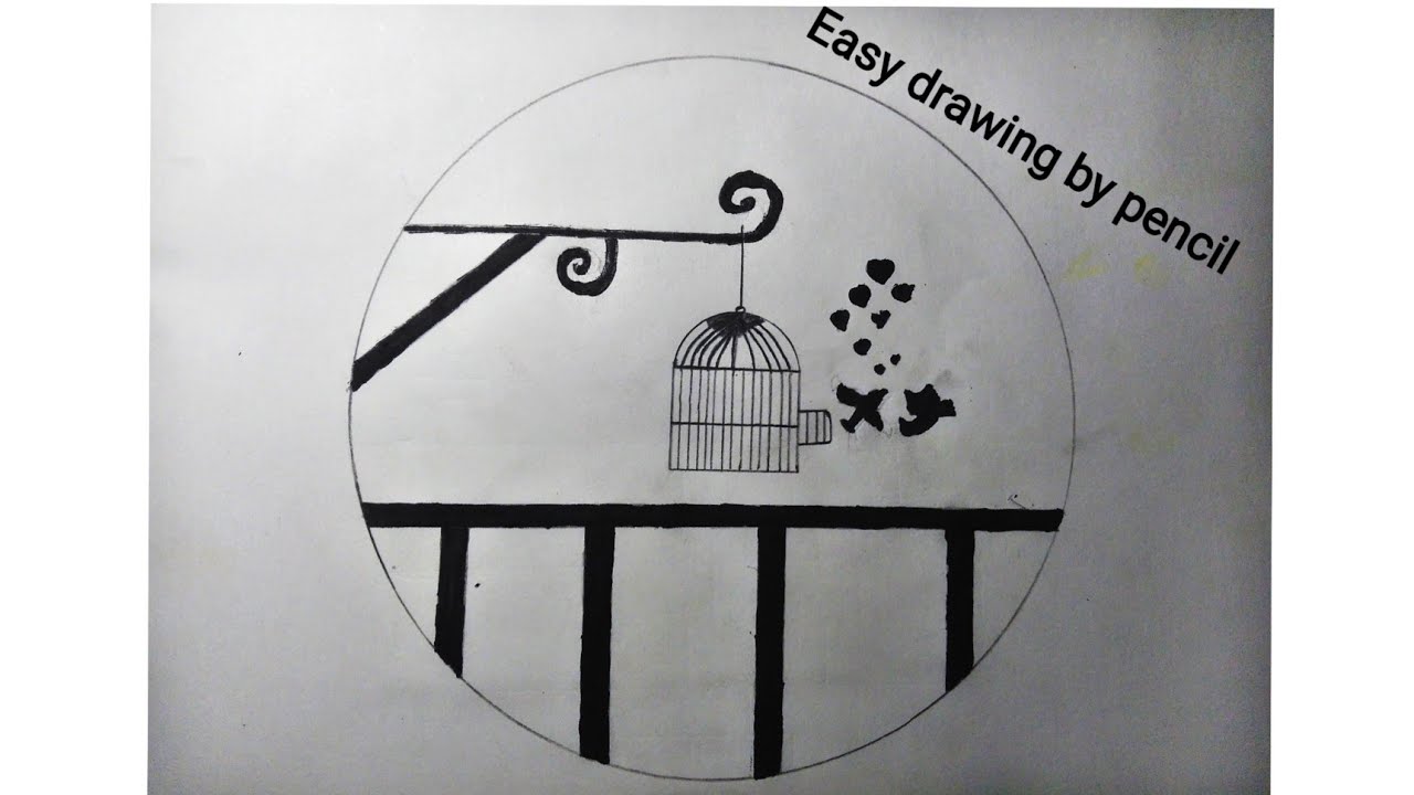 Scenery of two birds 🐦|| easy drawing by pencil || Avni || Agam ||Agam ...