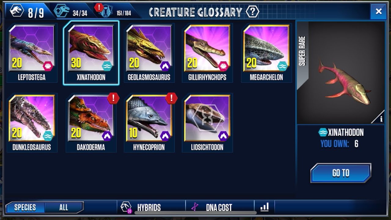 BATTLE BY XINATHODON - JURASSIC WORLD THE GAME - YouTube