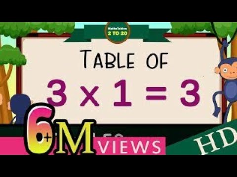 3-x1=3 Multiplication, Table of Three 3 Tables Song Multiplication Time ...