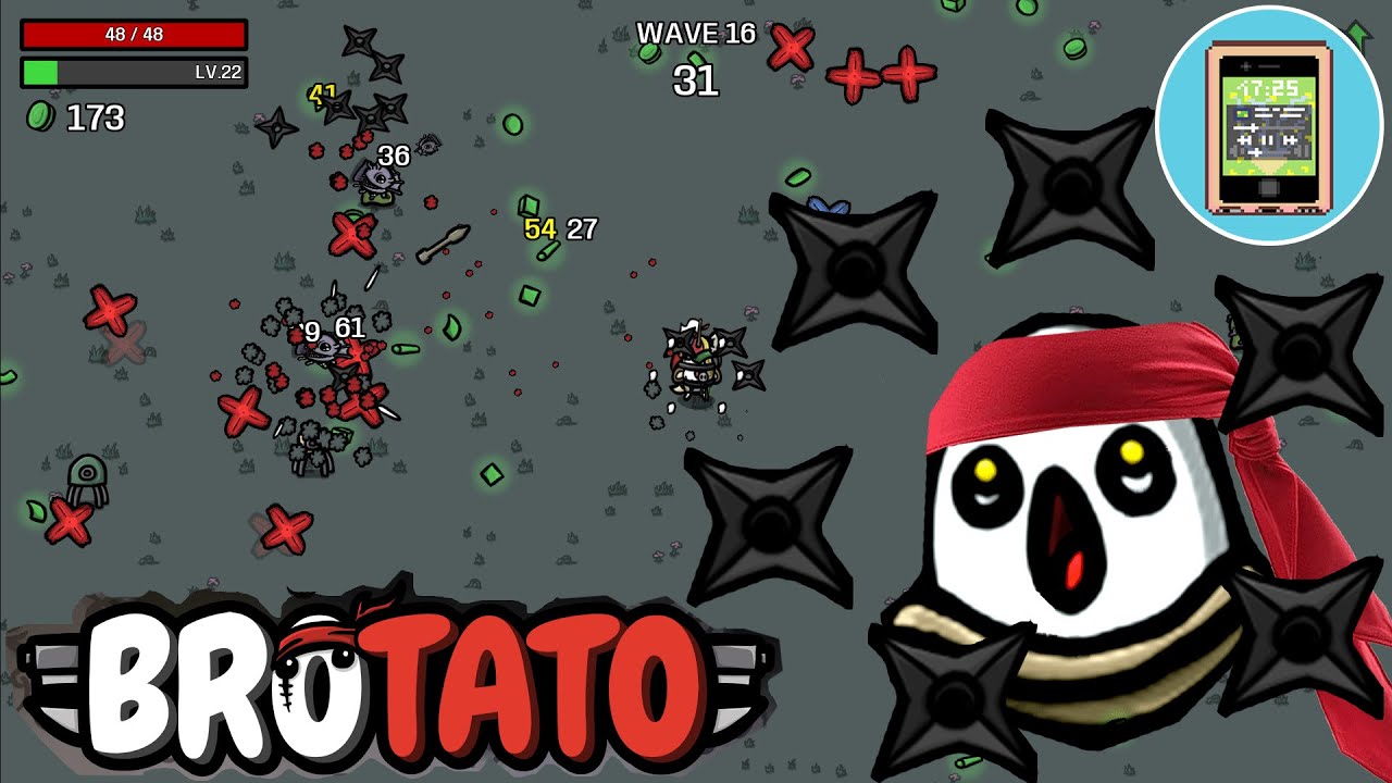 Ninja Apprentice 🐱‍👤⚙ best Shuriken Build l Modded Brotato - YouTube