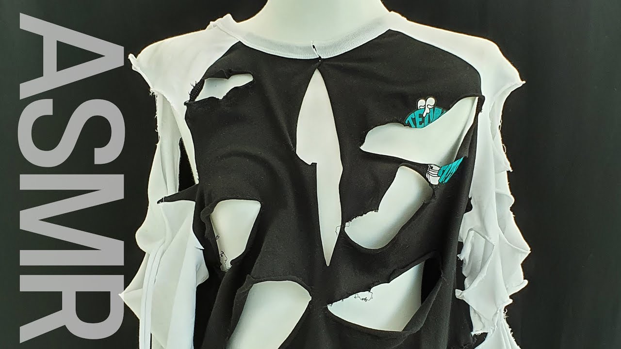 ASMR Ripping Clothes Sounds, Scissor Sounds Fabric Cutting/Ripping ...