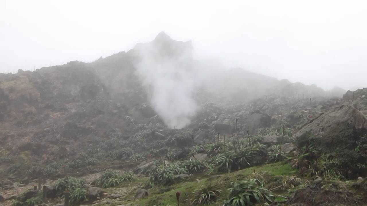 La Soufriere volcano crater in Guadeloupe - YouTube