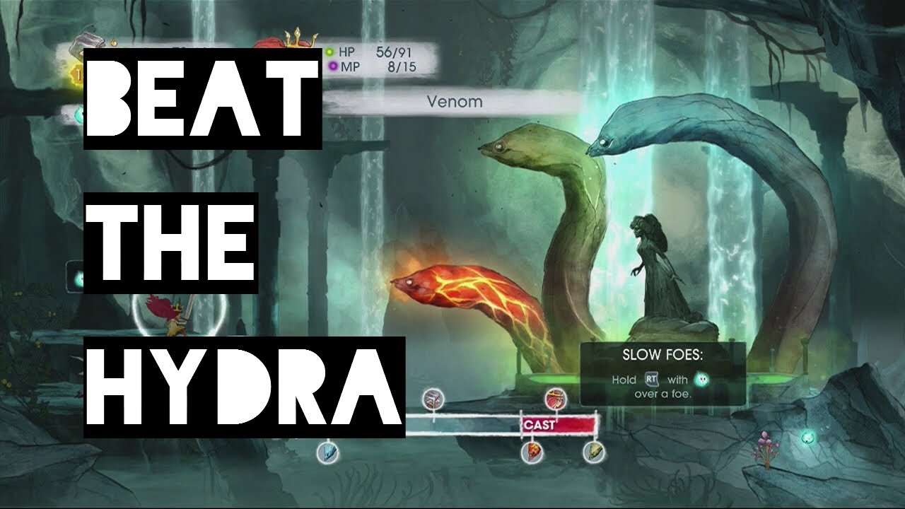 Child of Light - Beat the Hydra (Elemental Snakes) - YouTube