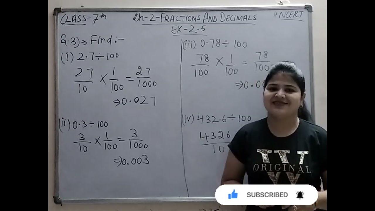 Class- 7th- Q. 3- Ex- 2.5- Ch- 2- Fractions & Decimals- Mathematics ...