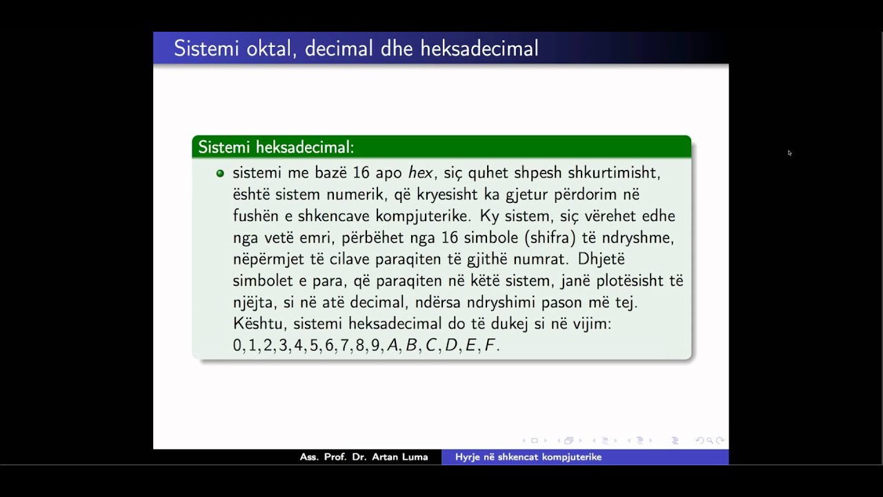 Sistemet numerike Part II (a.luma) - YouTube