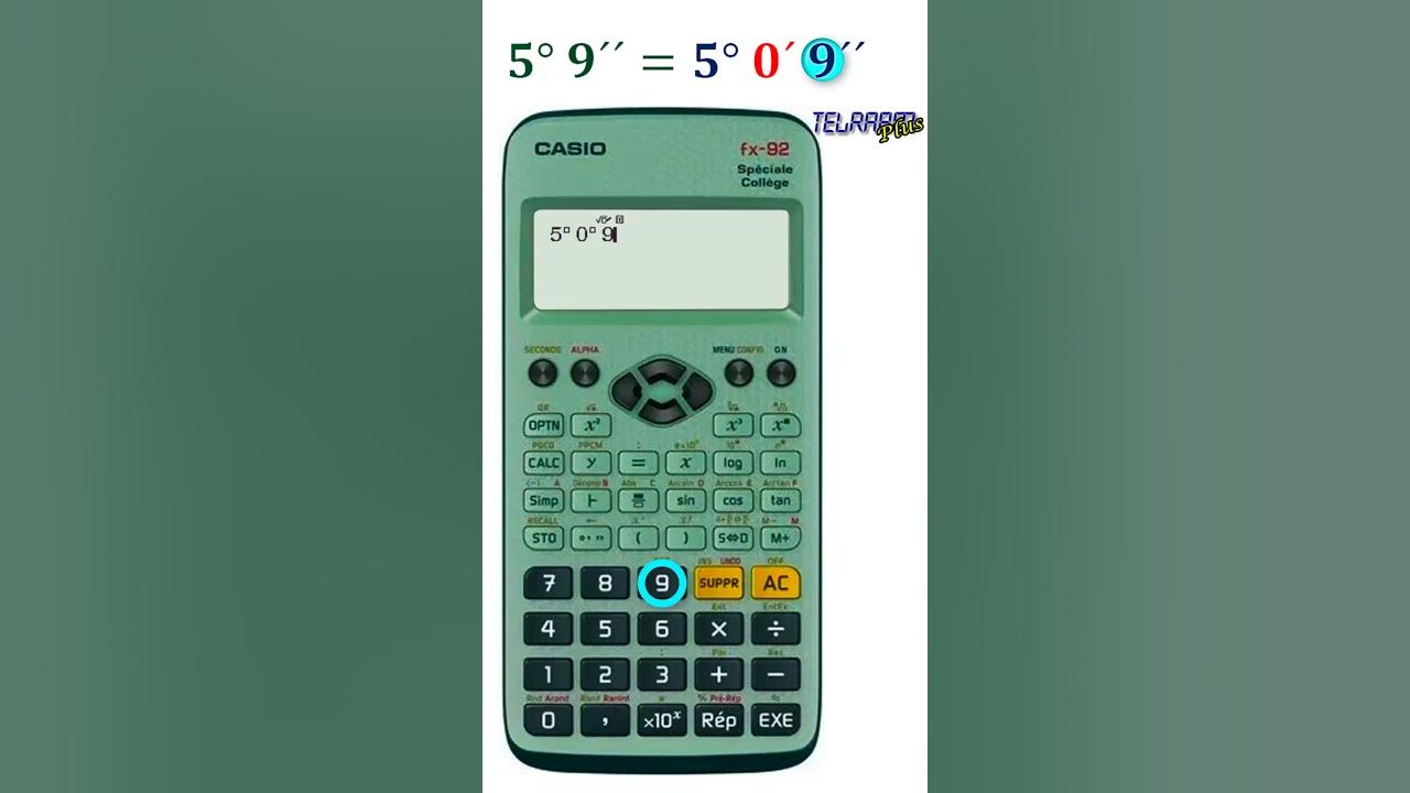 Degré minute seconde en décimauax CASIO fx-92 Spéciale Collège - YouTube